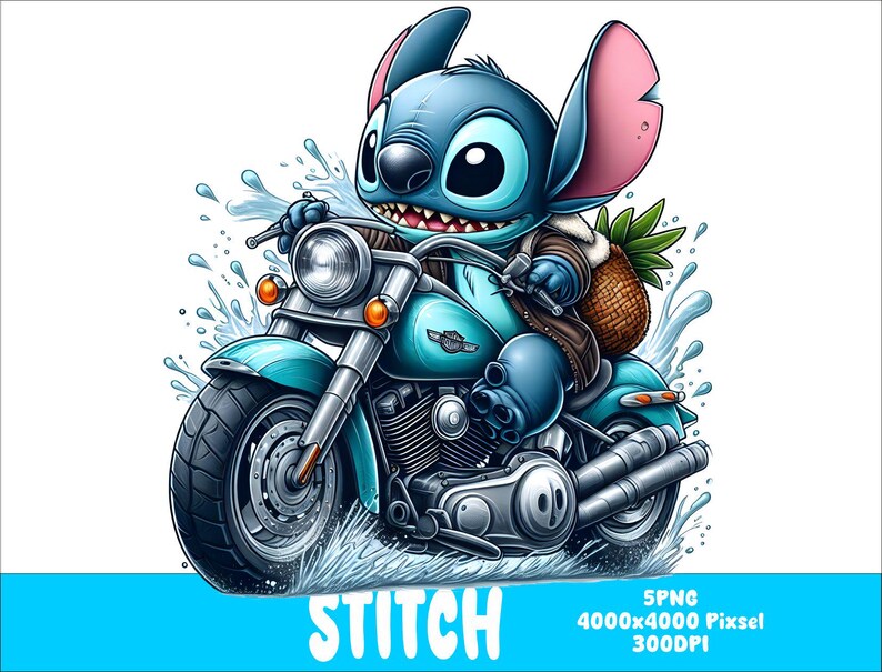 5 PNG Motobiker Stitch Png Stitch Splash and Watercolor Png Stitch ...