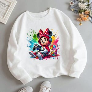 5 PNG Gamer Minnie Mouse Png Stitch Splash and Watercolor Png Gamer ...