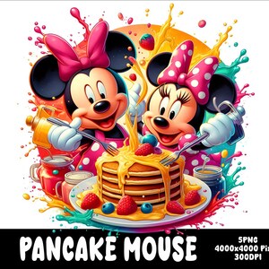 5 PNG Pancake Mickey and Minnie Png Stitch Splash and Watercolor Png ...