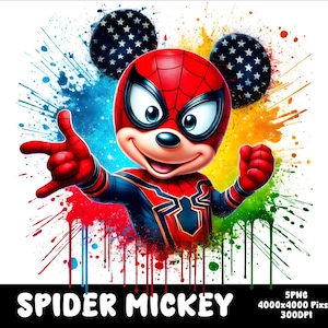 5 PNG Superhero Mickey Png Spider Hero Mouse Splash and Watercolor Png ...