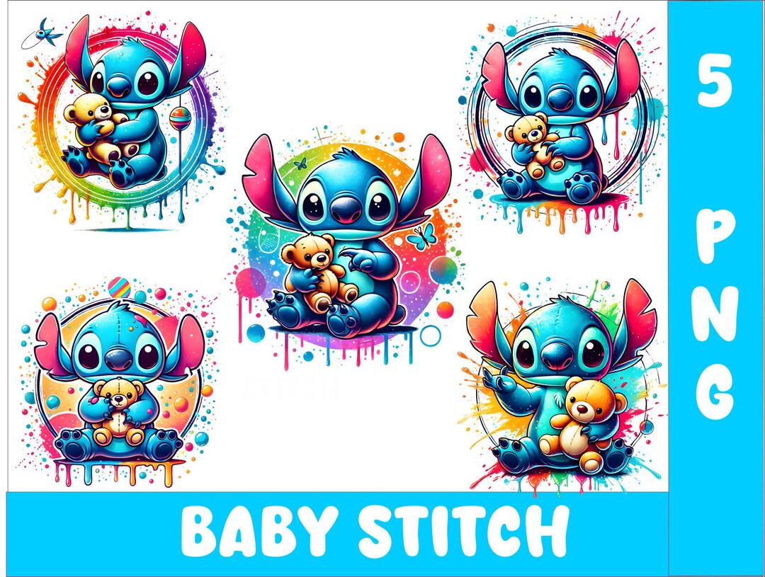 5 PNG Stitch Png Stitch Splash and Watercolor Png Sleep Stitch ...