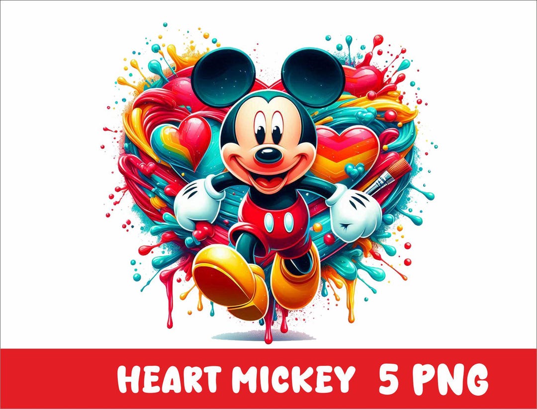 Heart Mickey 5 PNG Mouse Splash and Watercolor Png Mickey Mouse ...