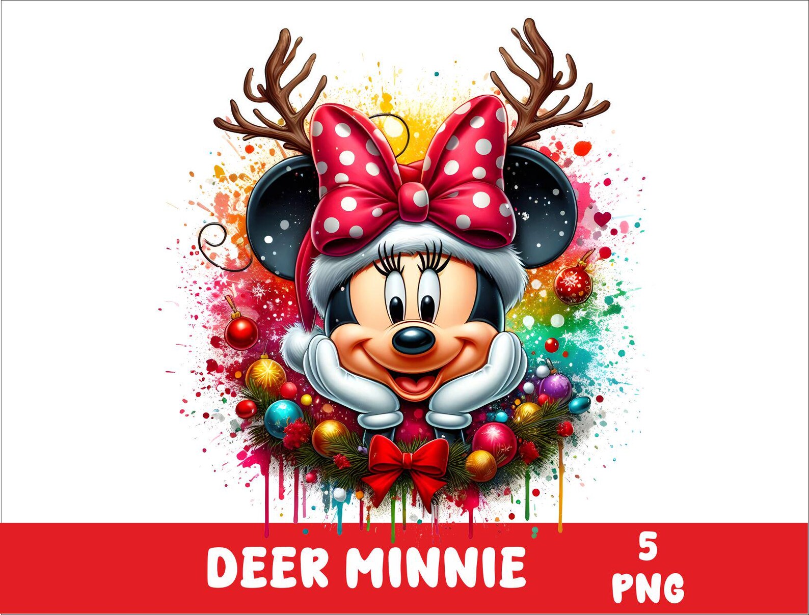 5 PNG Chirstmas Deer Minnie Mouse Png ,christmas Minnie Character,merry ...