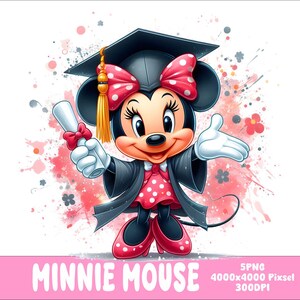 5 PNG Graduate Minnie Png Mouse Splash and Watercolor Png Minnie ...