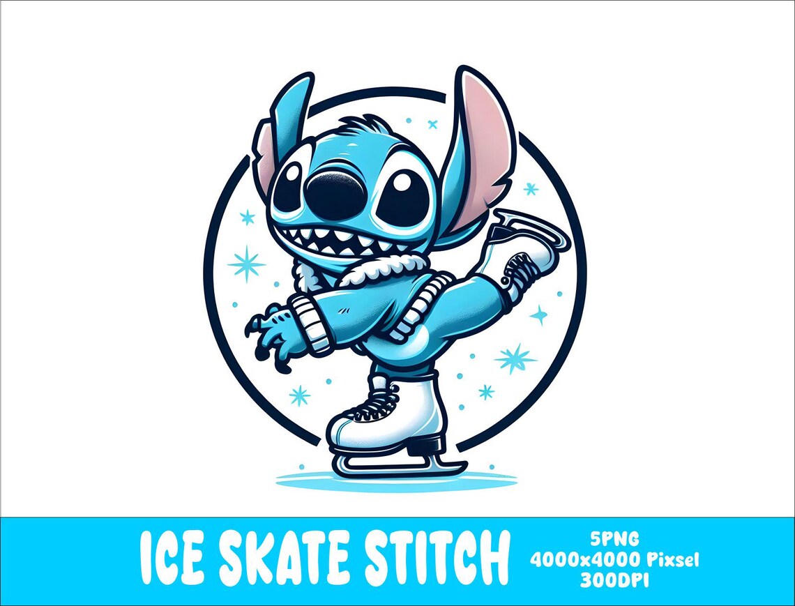 5 PNG Ice Skater Stitch Png Stitch Splash and Watercolor Png Stitch ...