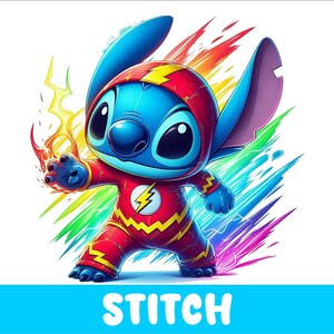 5 PNG Stitch Super Hero Png Flash Stitch Splash and Watercolor Png ...