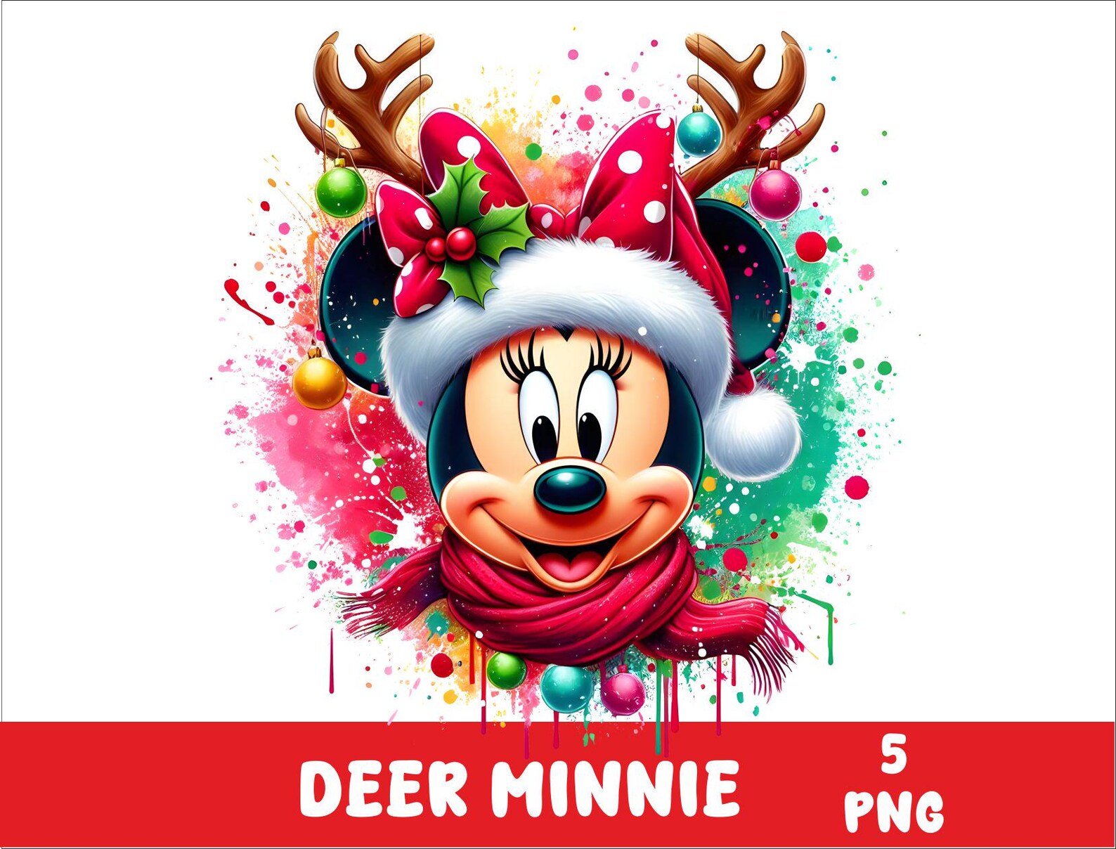 5 PNG Chirstmas Deer Minnie Mouse Png ,christmas Minnie Character,merry ...