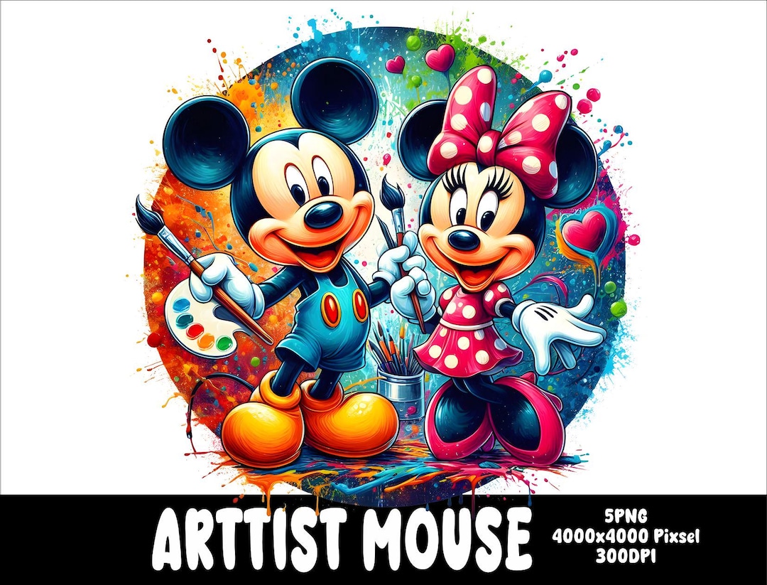 5 PNG Mouse Artist Png Stitch Splash and Watercolor Png Painting Mouse ...