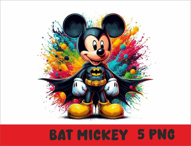 Bat Hero Mickey 5 PNG Bat Mickey Splash and Watercolor Png Superhero ...