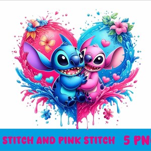 Stitch and Pınk Stıtch 5 PNG Stitch Splash and Watercolor Png Stitch ...
