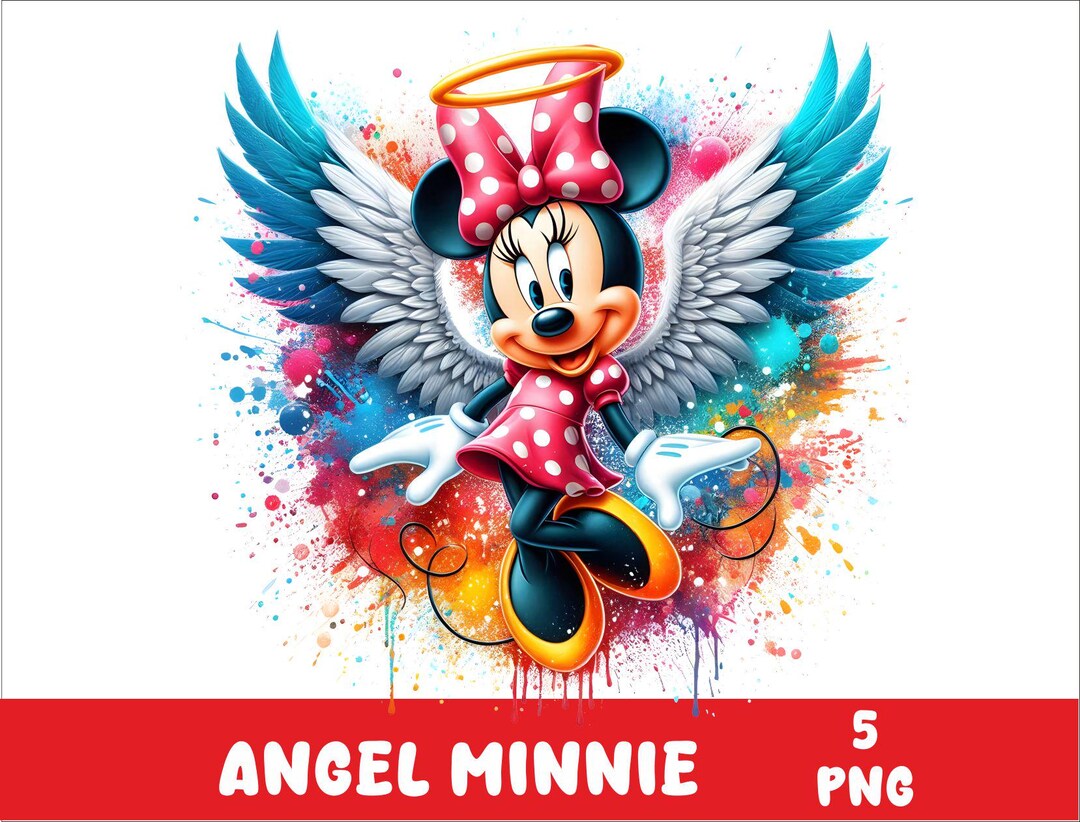 Angel Minnie 5 PNG Angel Mouse Splash and Watercolor Png Minnie ...
