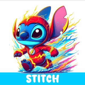 5 PNG Stitch Super Hero Png Flash Stitch Splash and Watercolor Png ...