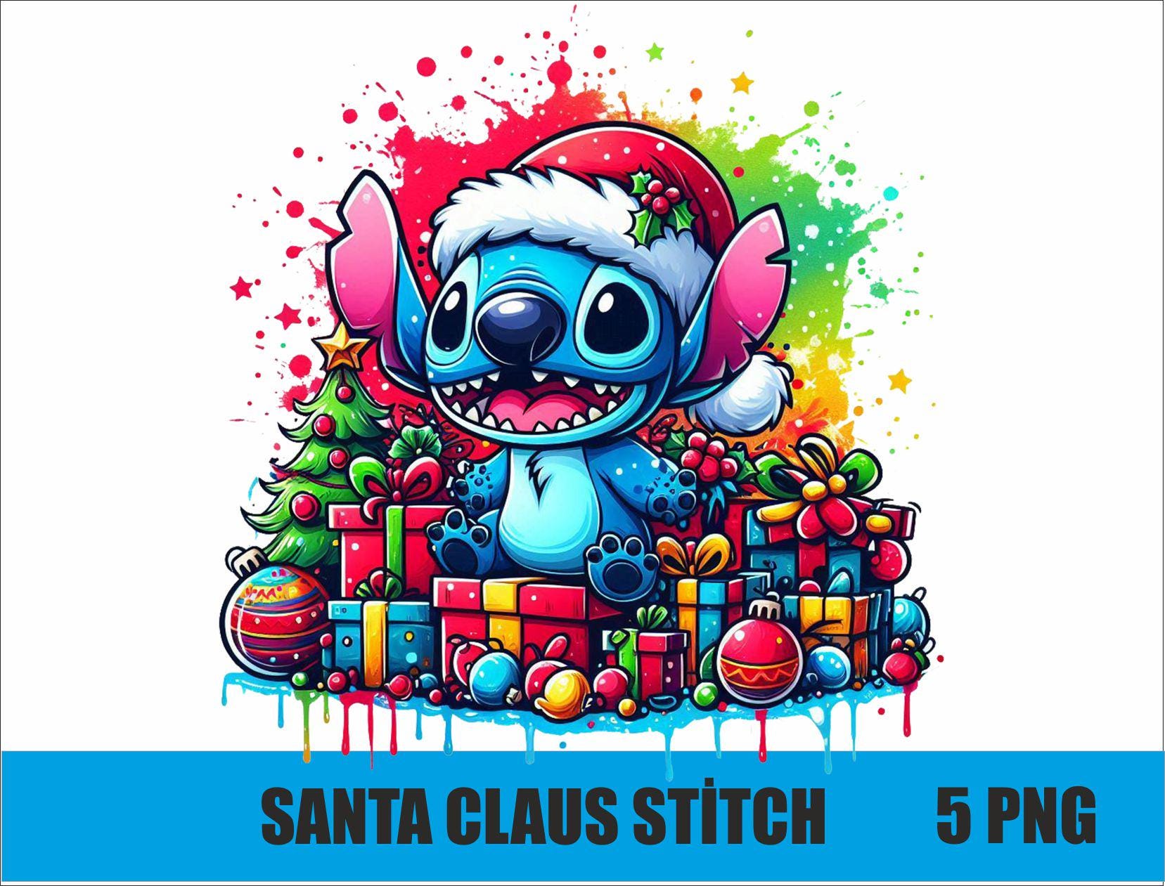 Santa Claus Stitch 5 PNG Chirstmas Stitch Splash and Watercolor Png ...