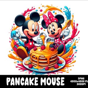 5 PNG Pancake Mickey and Minnie Png Stitch Splash and Watercolor Png ...