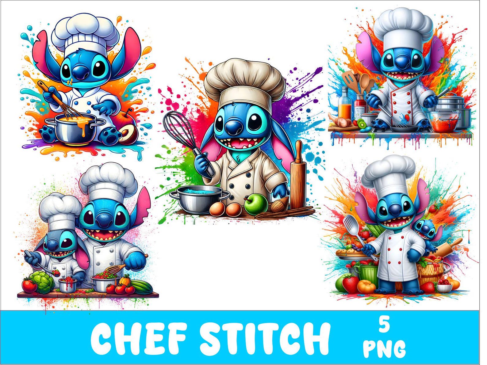 Chef Stitch 5 PNG Chef Stitch Splash and Watercolor Png Stitch ...