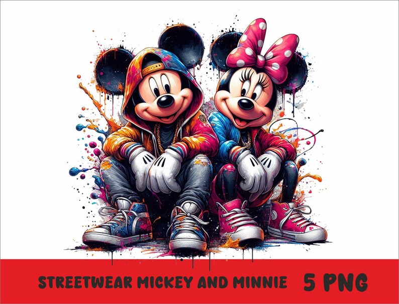 Streetwear Mickey and Minnie 5 PNG Streetwear Mouse Splash and ...
