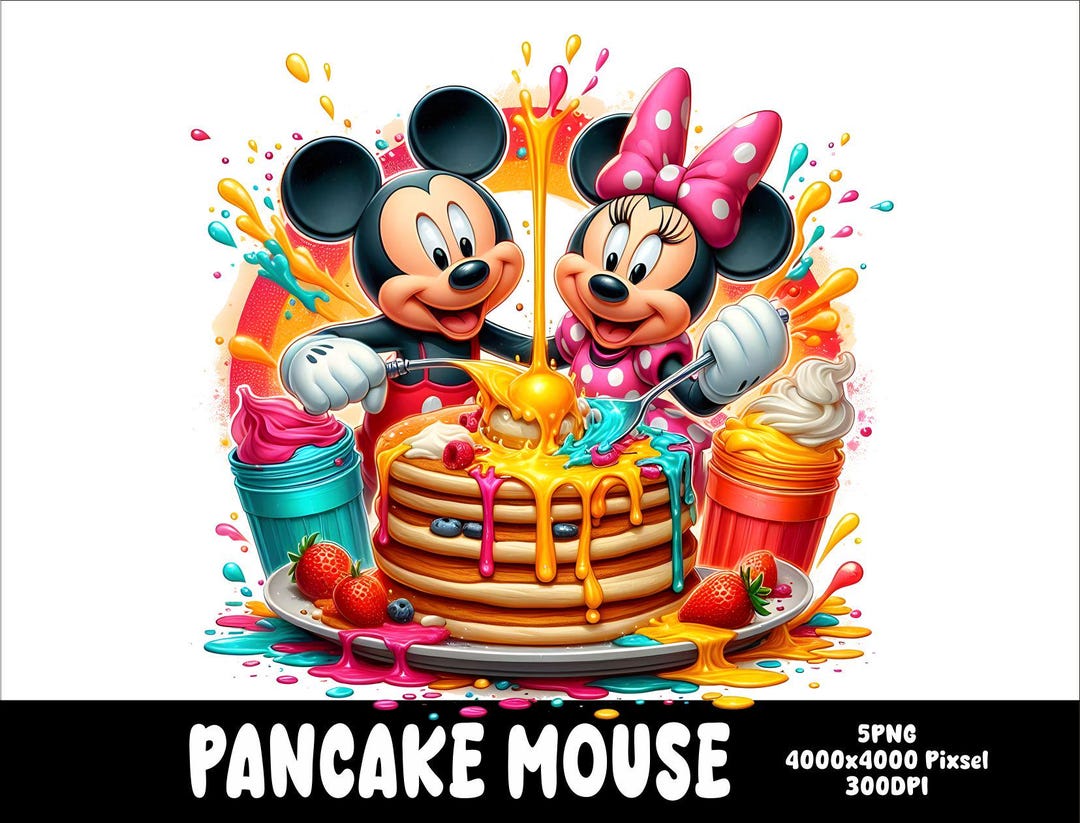 5 PNG Pancake Mickey and Minnie Png Stitch Splash and Watercolor Png ...