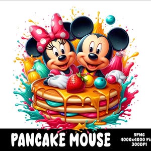 5 PNG Pancake Mickey and Minnie Png Stitch Splash and Watercolor Png ...