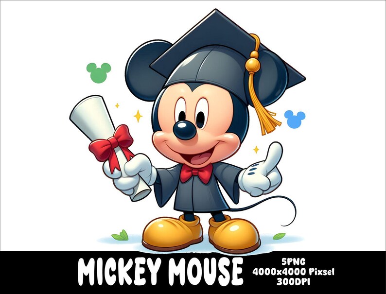 5 PNG Graduate Mickey Png Mouse Splash and Watercolor Png Mickey ...