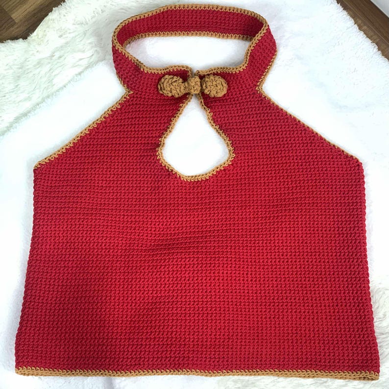 Women's Crochet Chinese Lunar New Year Crop Top - Cheongsam - Gift for ...