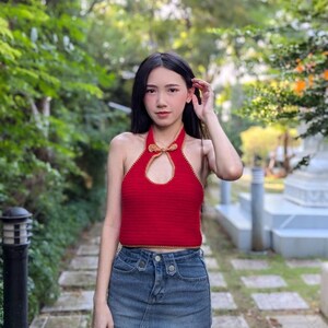 Women's Crochet Chinese Lunar New Year Crop Top Cheongsam Gift for Her ...
