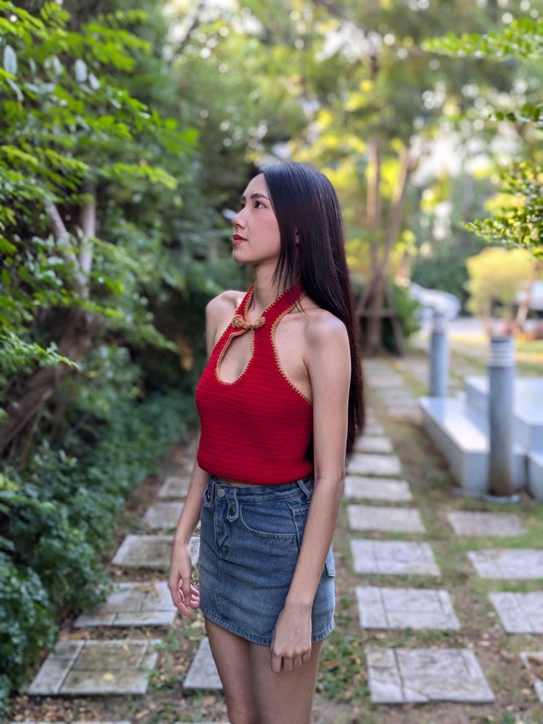 Women's Crochet Chinese Lunar New Year Crop Top - Cheongsam - Gift for ...