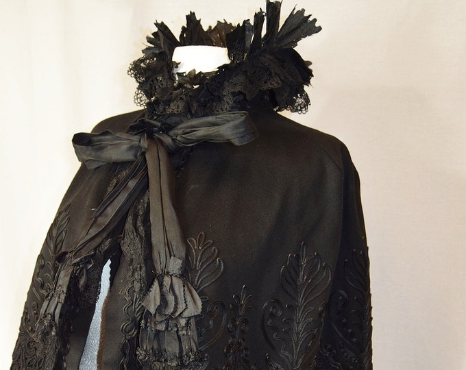 Victorian Black Felt Mourning Cape Study or Repair - Etsy