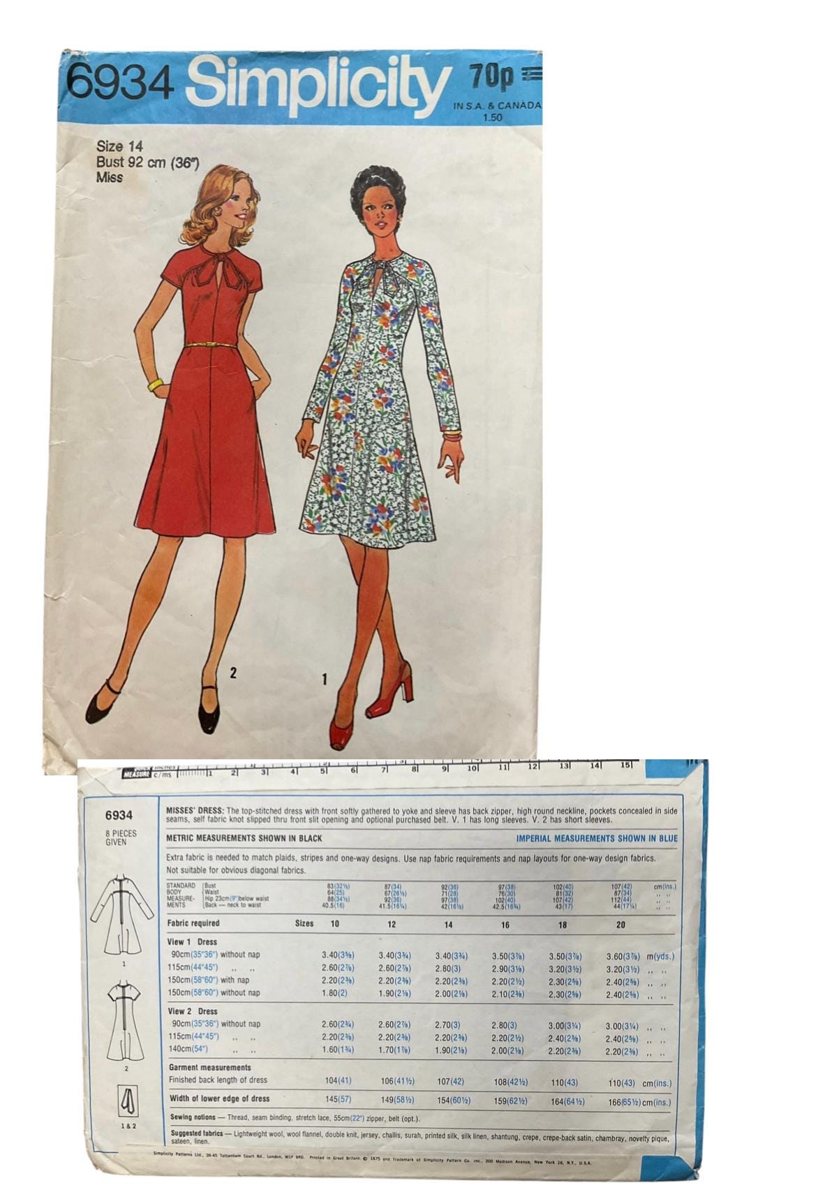 1960/70’s. Vintage Dressmaking Patterns. Complete With Instructions ...