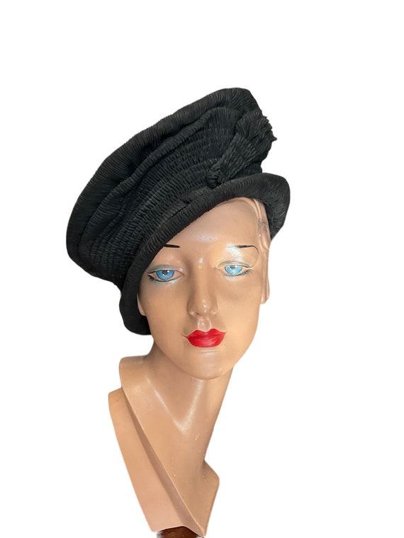 A splendid Edwardian (mourning) hat, circa 1910/14. - Gem