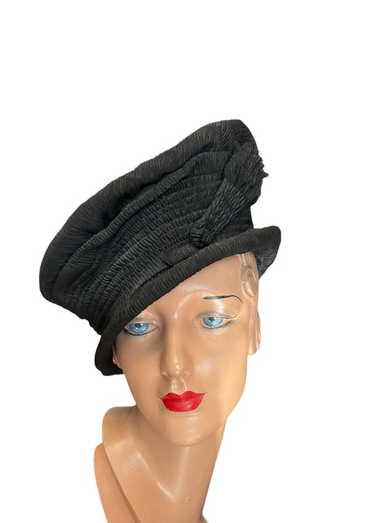 A splendid Edwardian (mourning) hat, circa 1910/14. - Gem