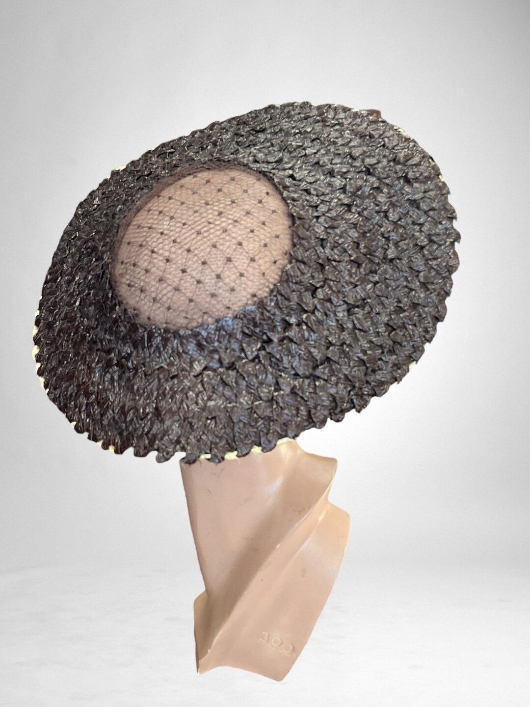 1940’s Raffia Yellow and Brown Halo Hat by Milgrim - Etsy