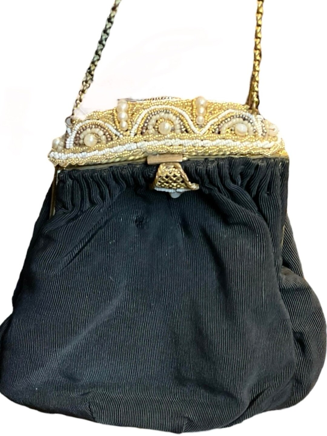1920s Black Grosgrain Reticule, Evening Bag With Ornate Beaded Flap - Etsy