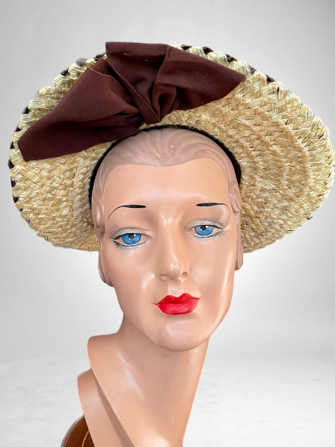 1940s Raffia Halo Hat by Milgrim - Etsy