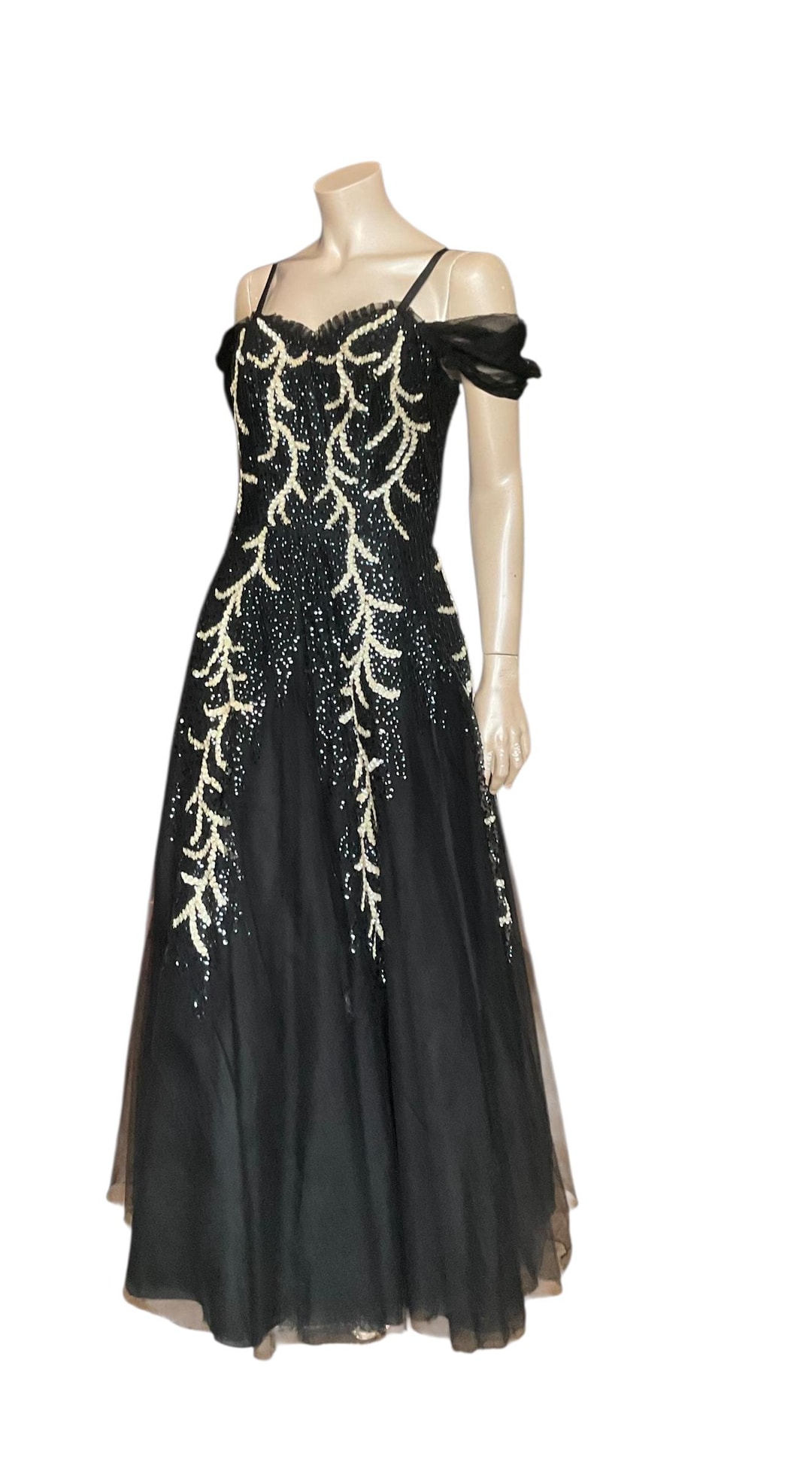 1950’s Sequinned Tulle Ballgown 36/37” Bust 30”waist. - Etsy