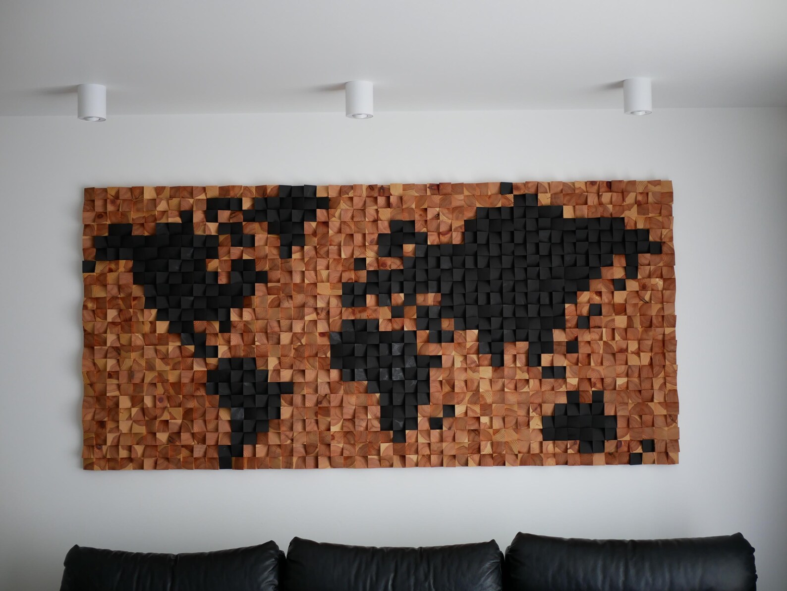 Wood Wall Art Large Size World Map, Wooden Wall Decor Modern Rustic ...