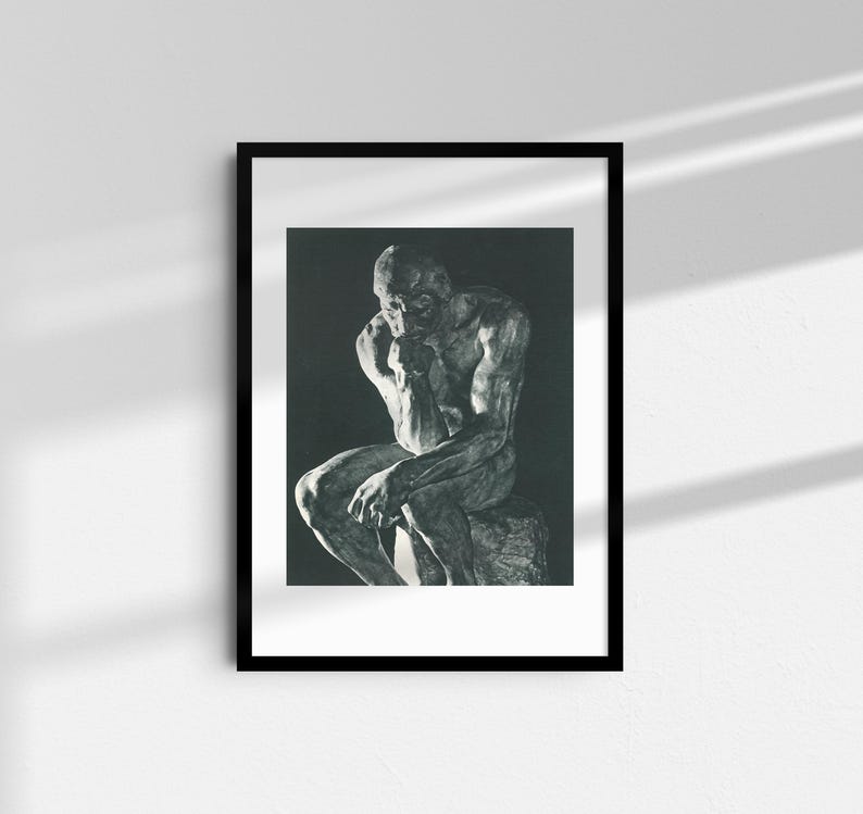 Rodin's the Thinker Print: Minimalist Art (digital Download) - Etsy