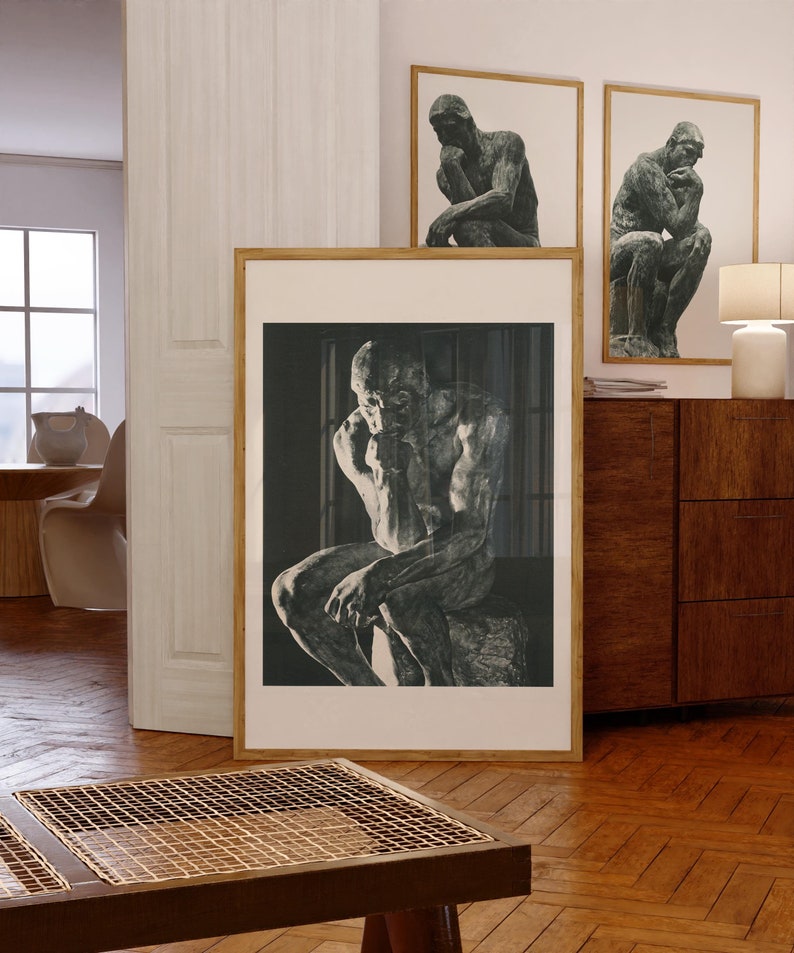 Rodin's the Thinker Print: Minimalist Art (digital Download) - Etsy