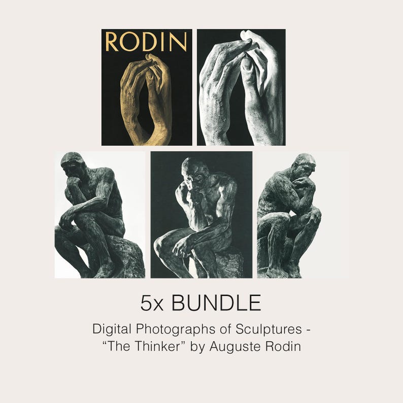 Rodin's the Thinker Print: Minimalist Art (digital Download) - Etsy