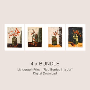 Red Berry Modern Still Life | 3x High Res Digital Downloads of ...
