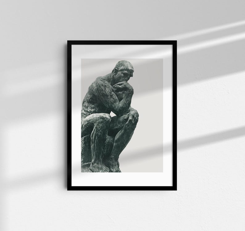 Rodin's the Thinker Print: Minimalist Art (digital Download) - Etsy