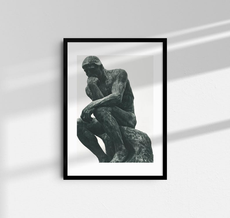 Rodin's the Thinker Print: Minimalist Art (digital Download) - Etsy