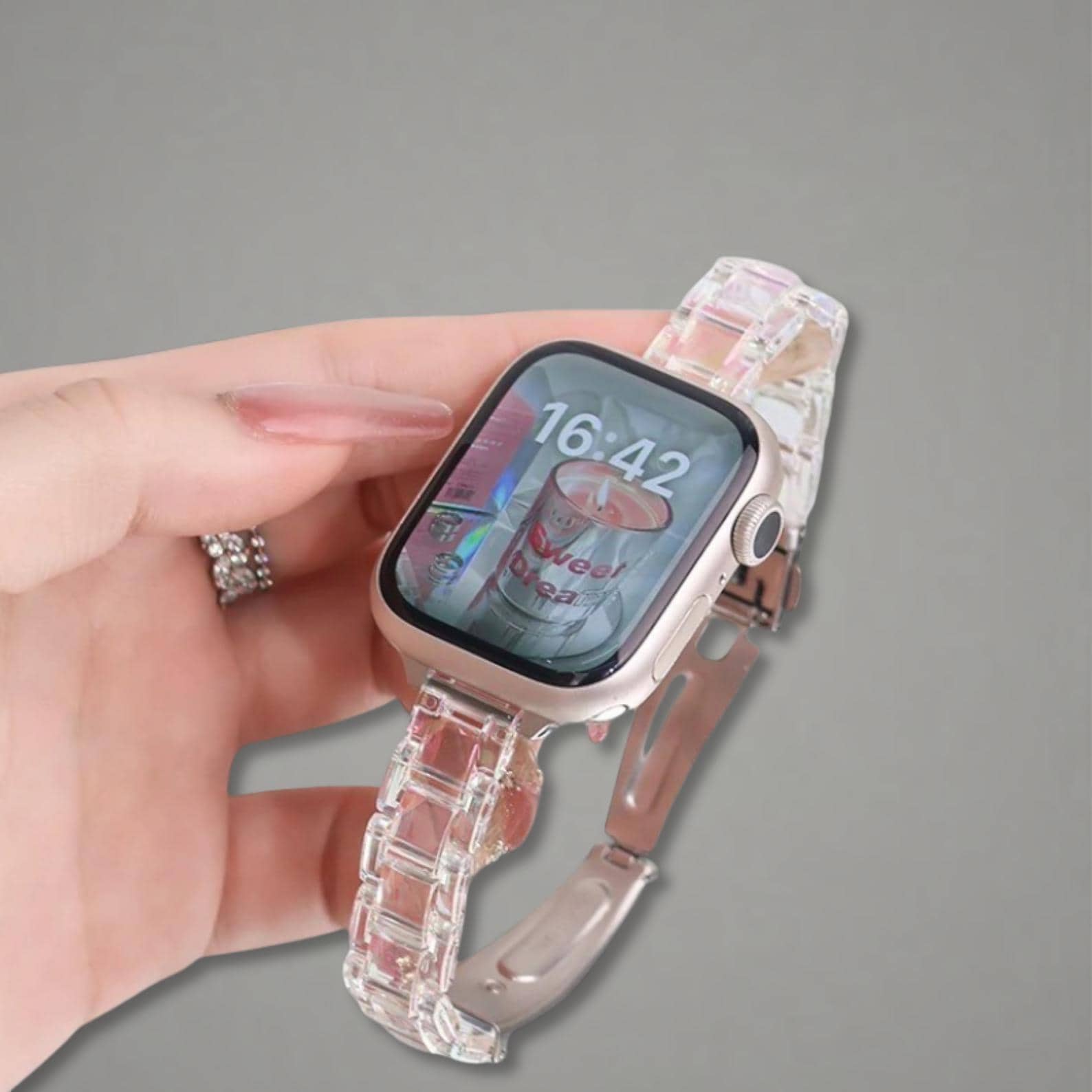 Transparent Apple Watch Band, Clear Strap Bracelet for 38mm 40mm 41mm ...