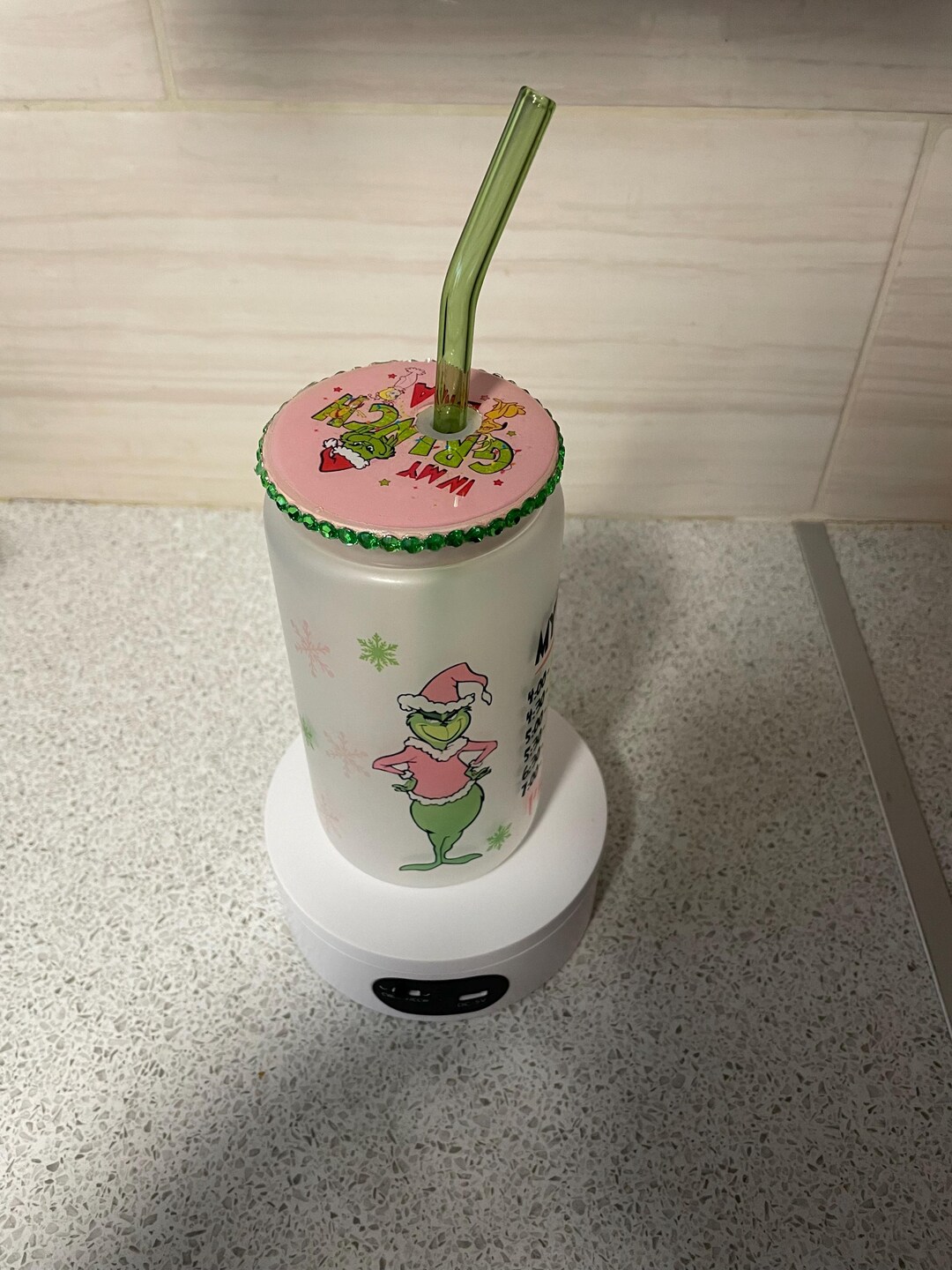 Grinch “ My Day “ List Glass Libbey Glass Can, Holiday Glass Tumbler ...