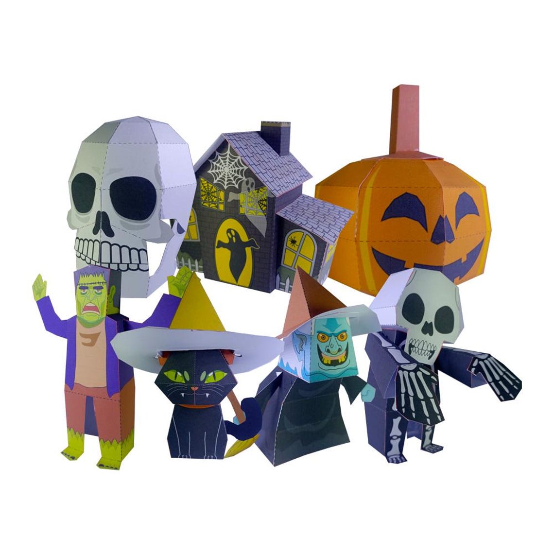 Halloween Characters 16 Printable 3D DIY Paper Toys - Etsy