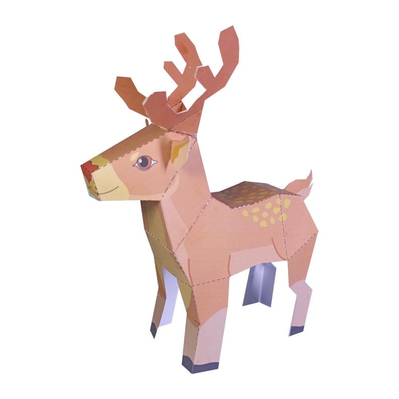 Reindeer Printable 3D DIY Paper Toy - Etsy