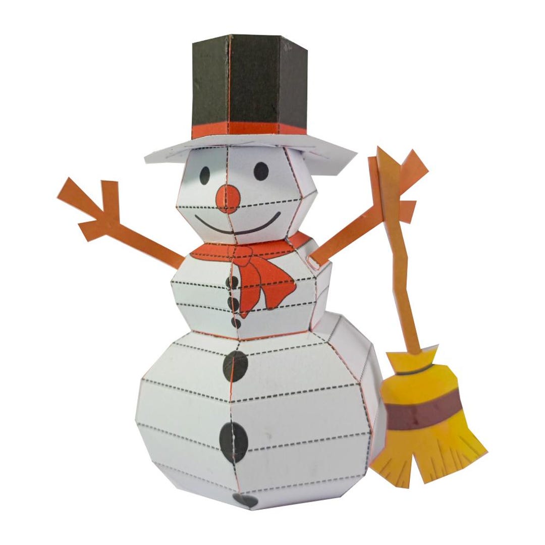 Snowman Printable 3D DIY Paper Toy - Etsy
