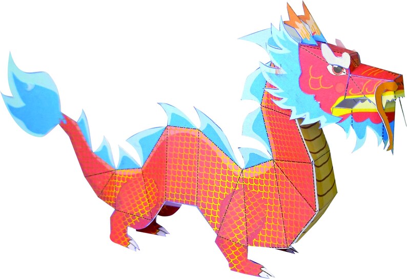 Chinese New Year Dragon Printable 3D DIY Paper Toy - Etsy Australia