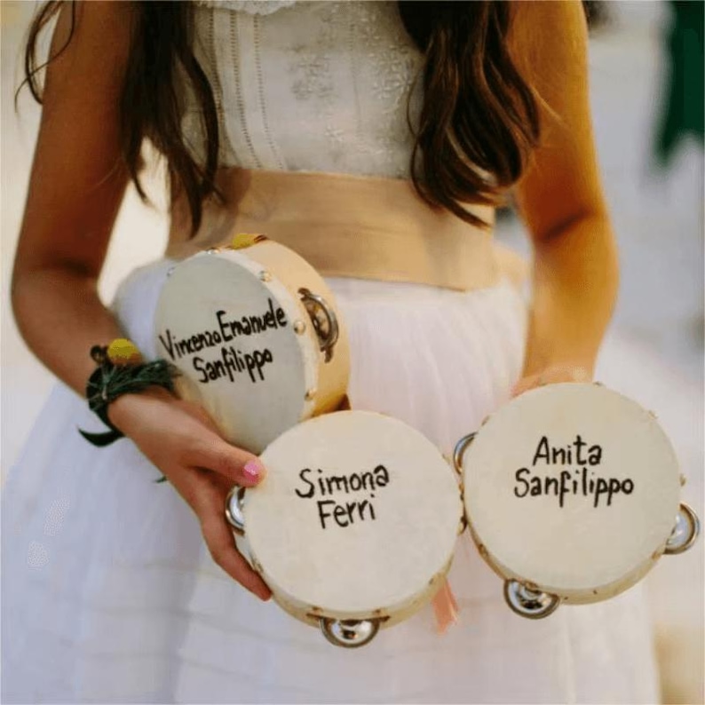 Personalized Tambourine, Bridesmaid Gift, Wedding Favors - Etsy
