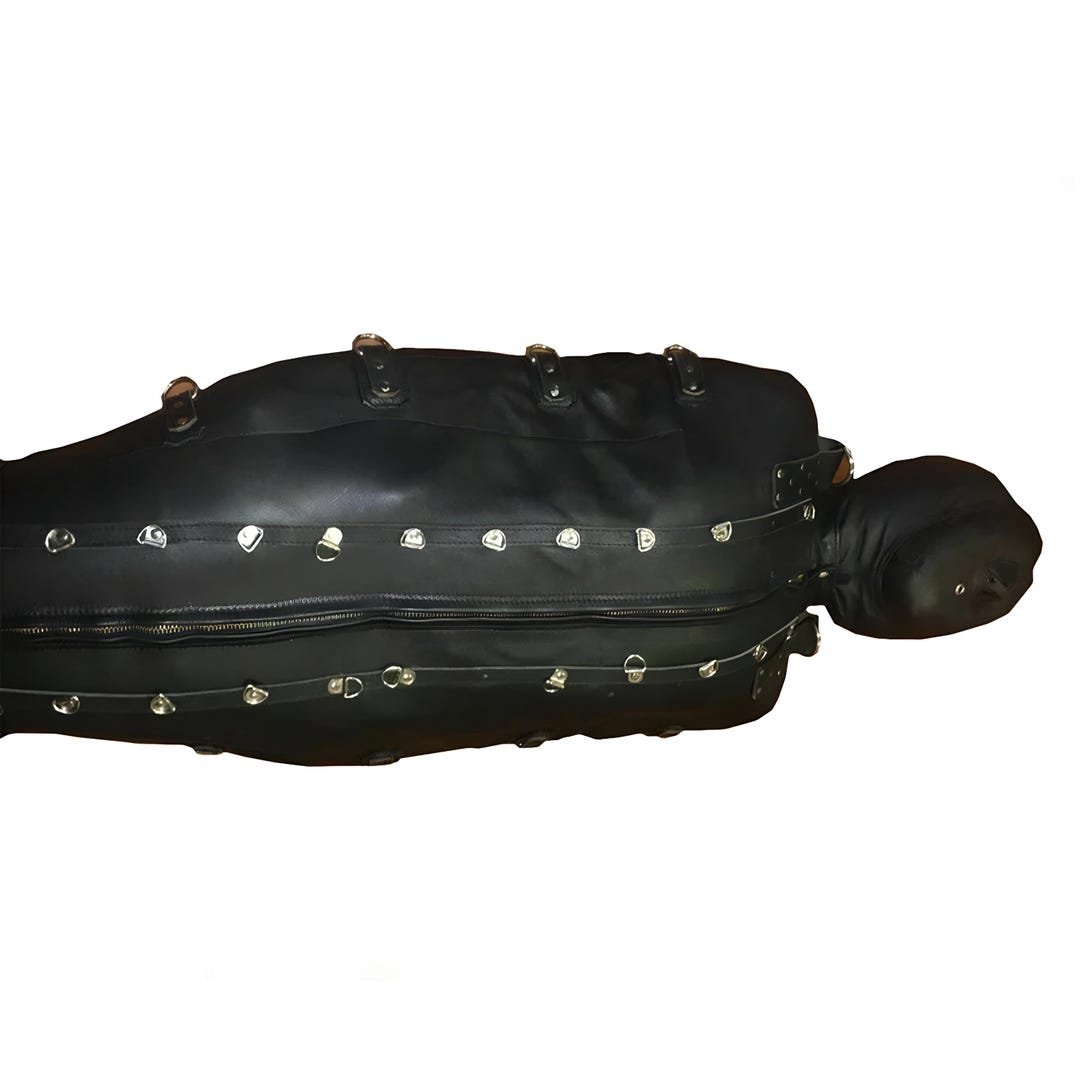 Real Leather Sleep Sack Body Bag Black Genuine Leather Bondage Bag ...