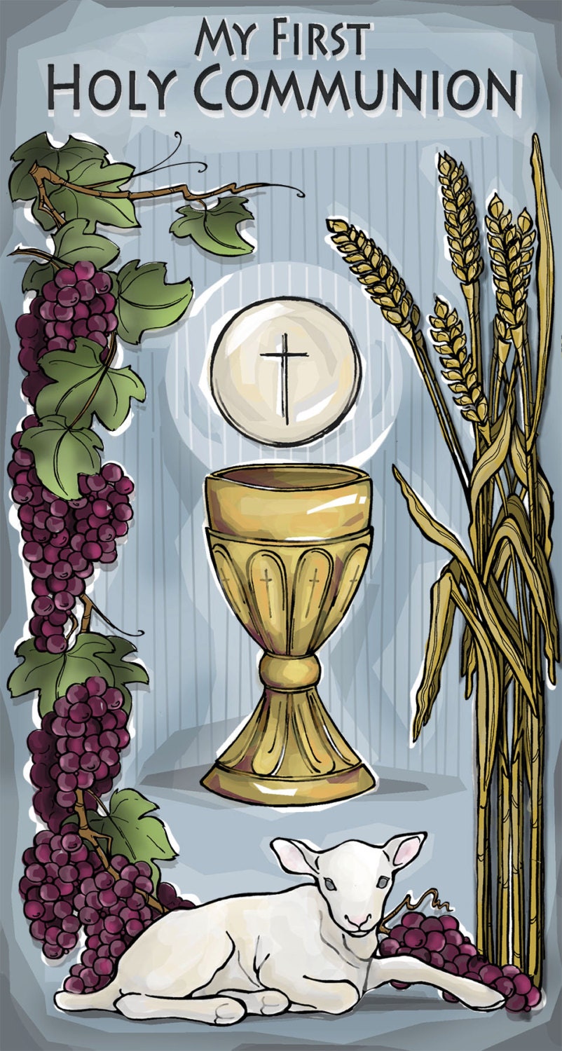 First Holy Communion Prayer Card Etsy